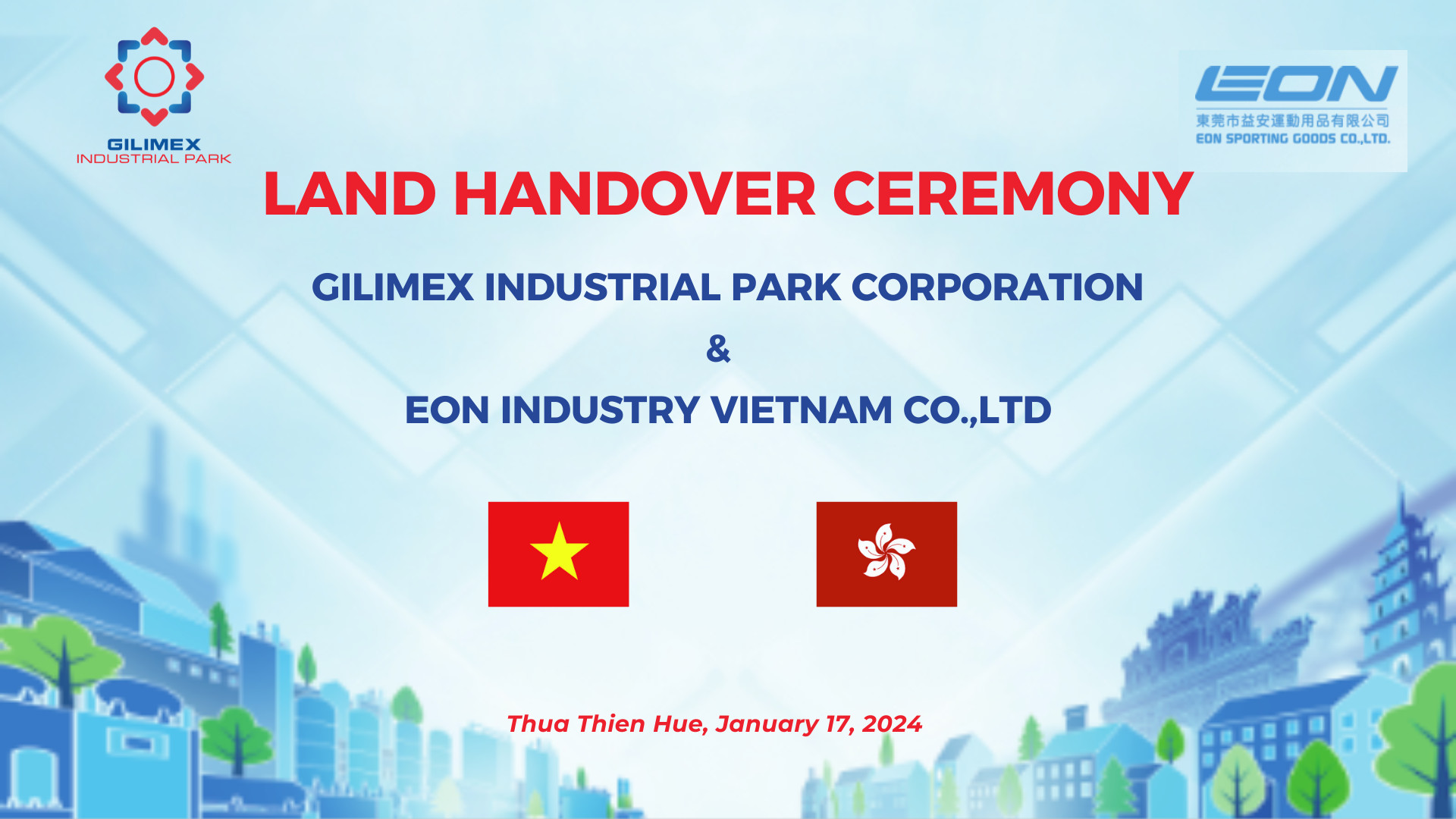 Lễ bàn giao đất cho Công ty TNHH EON Industry Việt Nam tại Khu công ...
